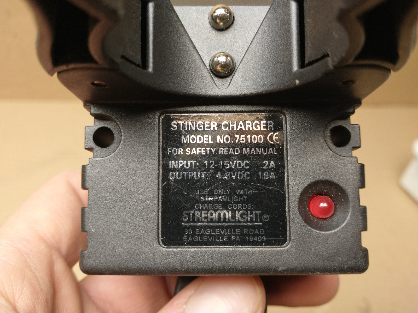 Streamlight Stinger 75100 flashlight charger, wall or cigarette models ...