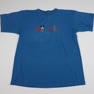 Vintage 90s Mickey Mouse Stripe Embroidered Multicolor Shirt Rare Faded ...