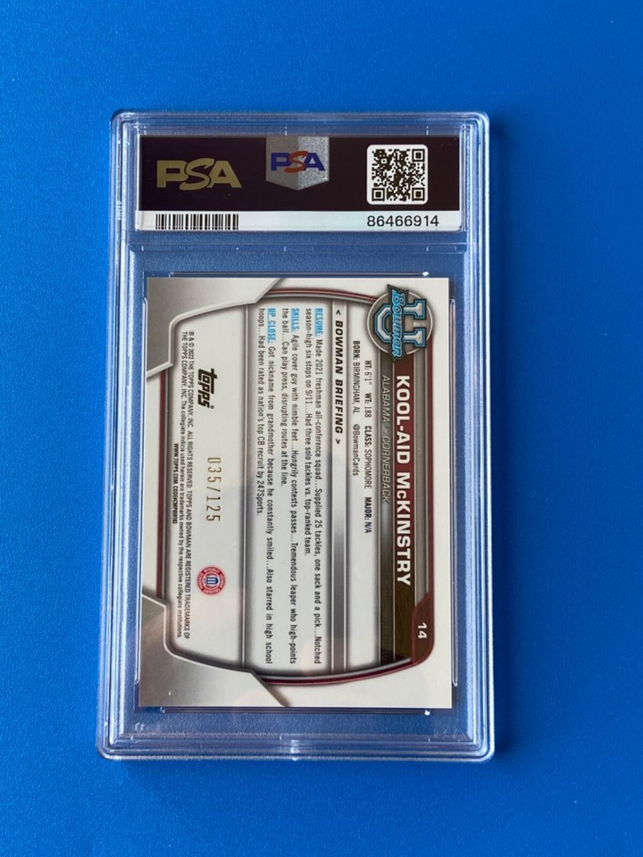 2022 Bowman Chrome University Kool-Aid Mckinstry Pink Wave Refractor ...