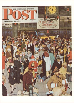1944 DEC 23 Christmas Rush NORMAN ROCKWELL SATURDAY EVENING POST COVER ...