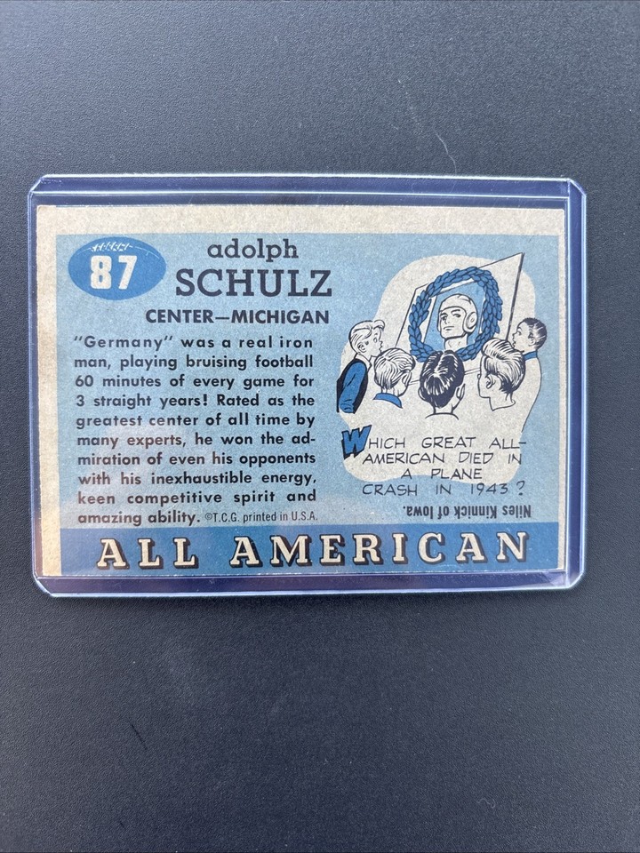 1955 Topps All American - Germany Schulz #87 (RC) VERY SHARP | eBay