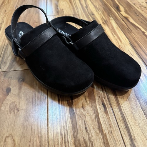 Vionic black suede mules clogs sz 11 Adelaide Orthotic Orthopedic NWOT ...