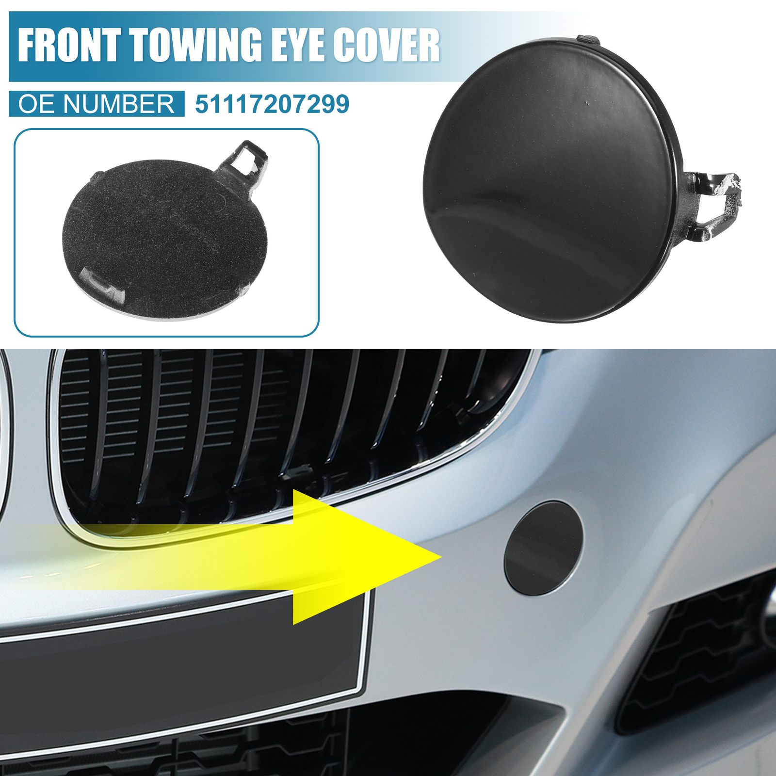 Front Bumper Tow Hook Cover 51117207299 for BMW 3 Series E90 E91 2009 ...