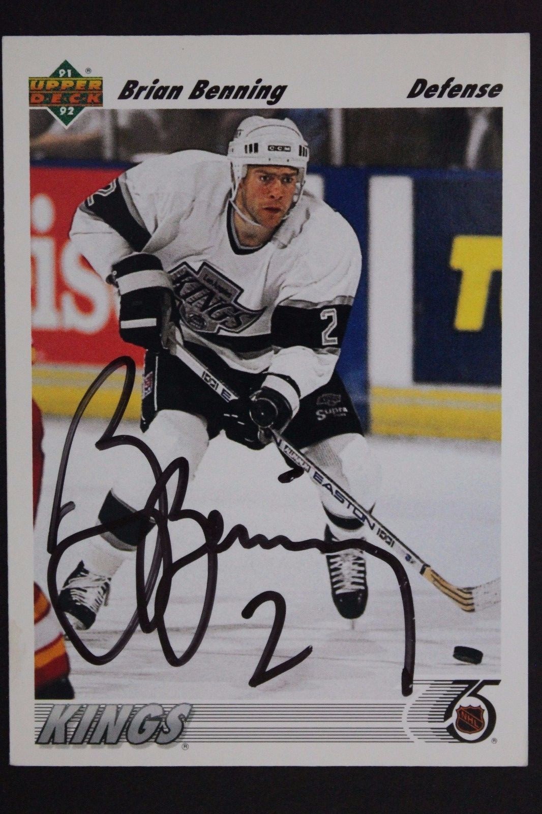 Brian Benning LA Kings Autographed 1991/92 Upper Deck #415 Hockey Card ...