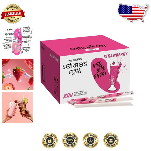 Sustainable Strawberry Flavored Straws - Eco-Friendly 200 Pack for ...