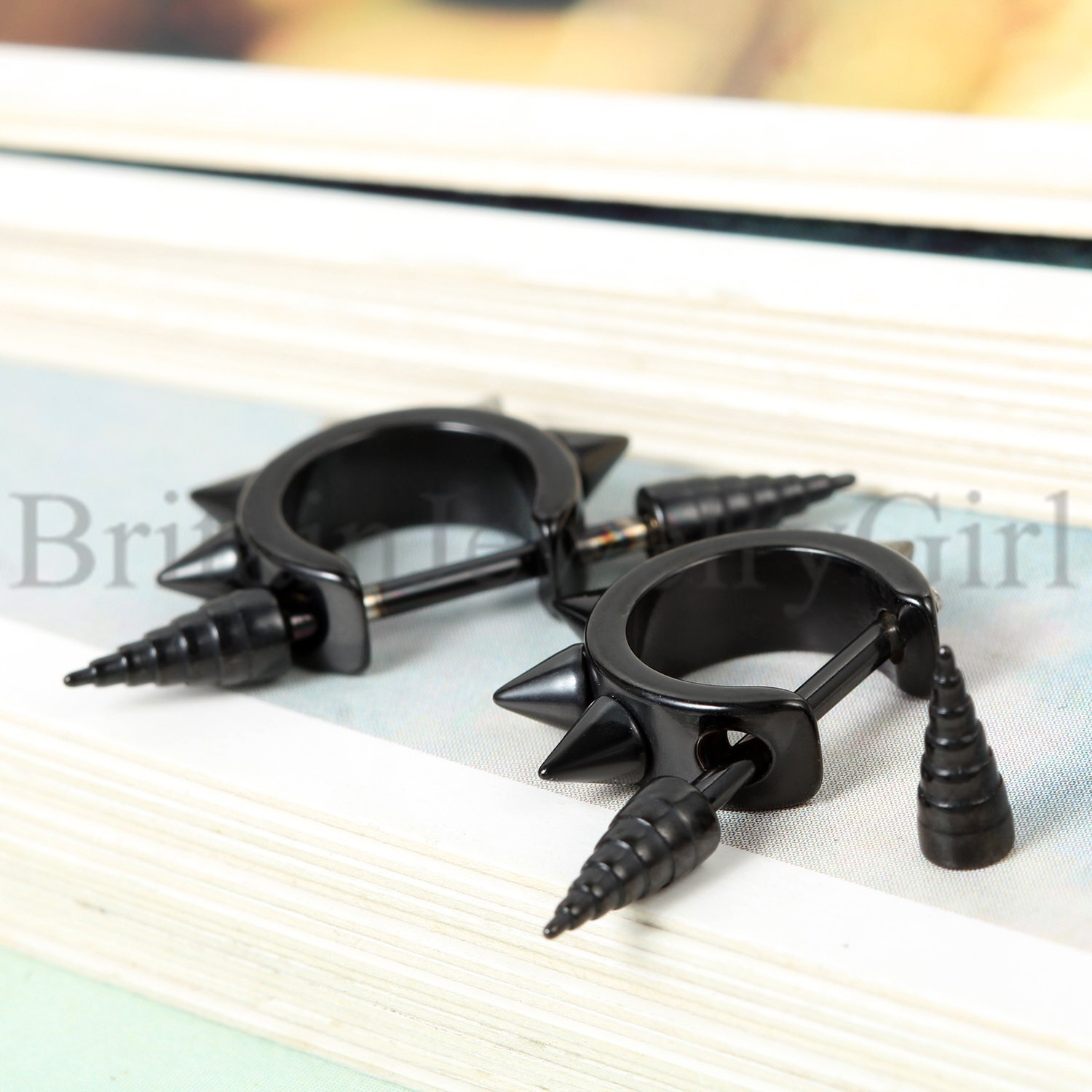 Stainless Steel Mens Unisex Earrings Awl Taper Hoop Huggie Ear Stud ...