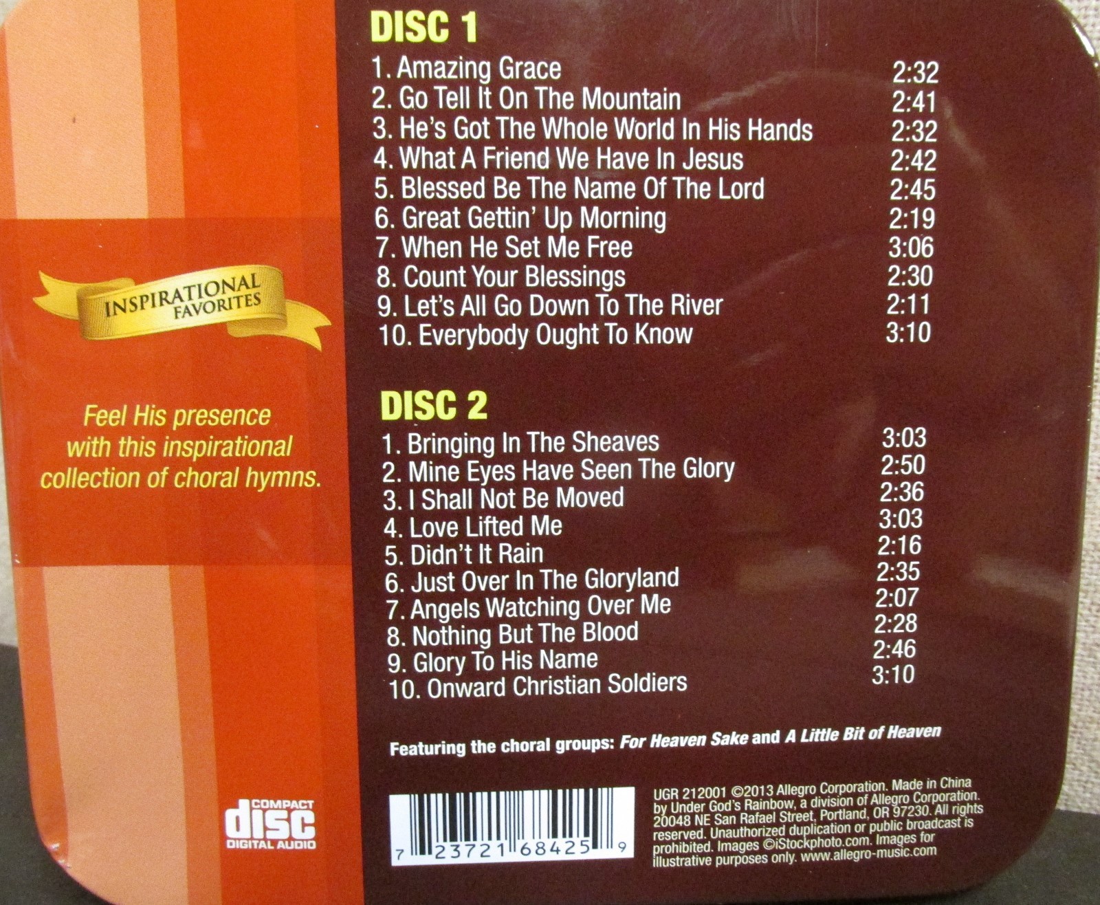 Amazing Grace NEW! 2 CD, Tin Box Gift , 20 Inspirational Hymns, Glory ...