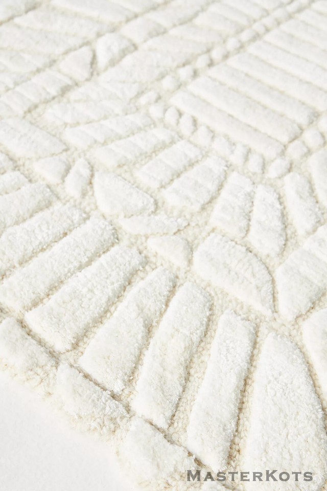 Brighton Ivory Modern Thick Hand-Tufted 100% Wool Area Rug Carpet | eBay