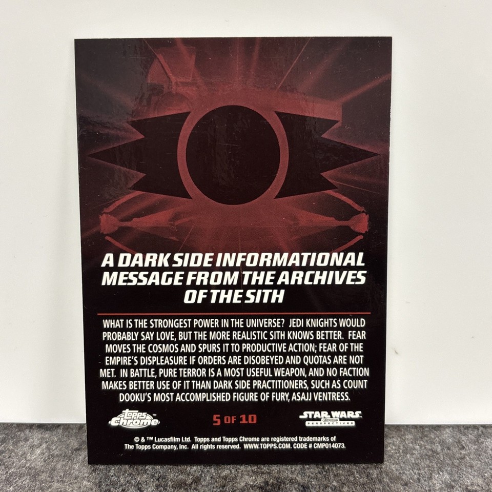 2015 Topps Chrome STAR WARS Jedi VS Sith PROPOGANDA Poster Insert Sub ...