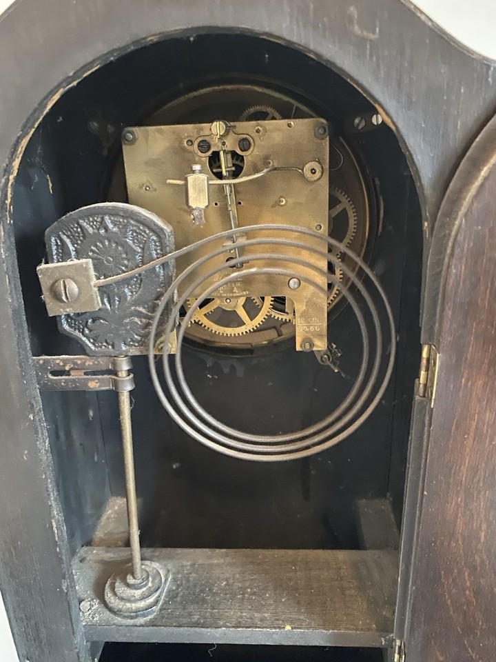 German Long Case T A Haller Wooden Granddaughter Clock - will need ...