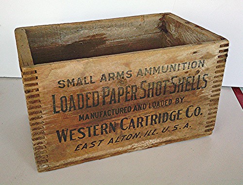 Antique WESTERN CARTRIDGE COMPANY Shotgun SHELL BOX-Dovetail ...
