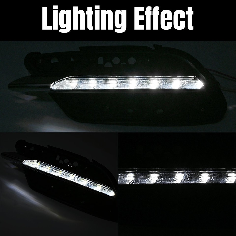 LED DRL Fog Lamps Daytime Running Lights For Benz W204 C300 C350 Sport ...