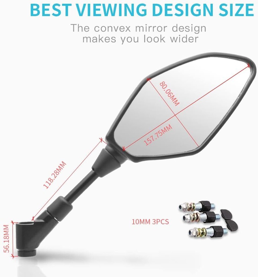For Husqvarna Svartpilen 401 701 125 Motorcycle Blade Rear Mirrors 8 ...