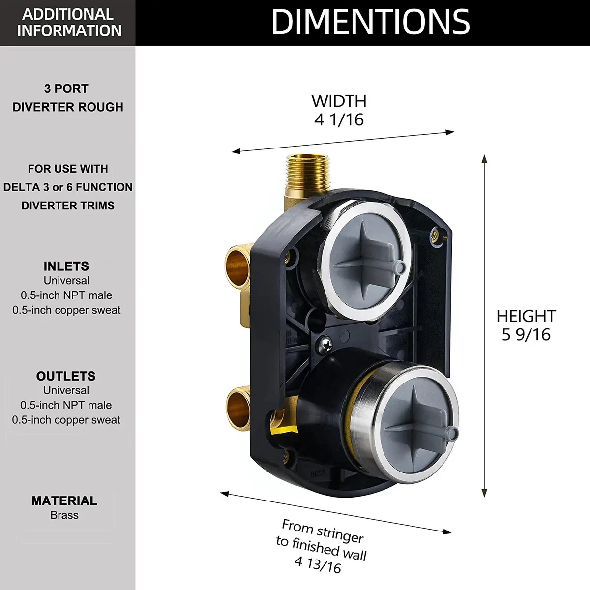 MultiChoice® Universal Integrated Shower Diverter Rough, 40% OFF