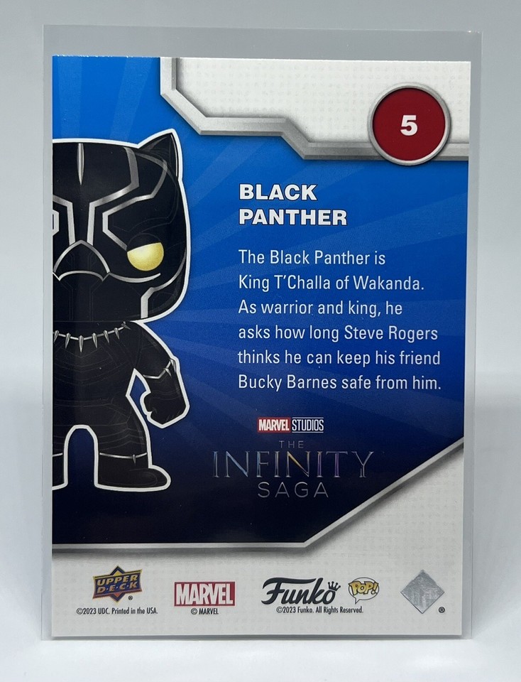 SDCC 2023 Funko Marvel Upper-deck Black Panther Card #5 Silver | eBay