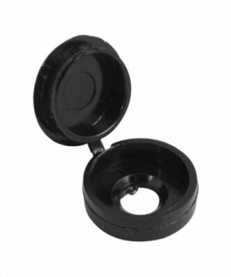 BLACK PLASTIC FOLD OVER HINGED SCREW COVER CAPS PACK 10 TO 1000 LARGE ...
