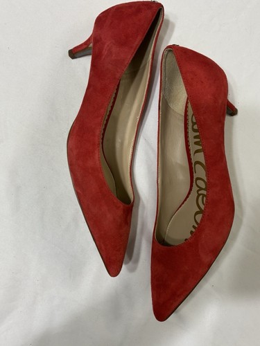 Sam Edelman Red Leather Low Heel Dress Pump Women’s 8 | eBay