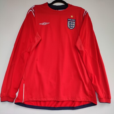 England 2004 - 2006 Umbro Long Sleeve Away Football Shirt | Men's Large ...