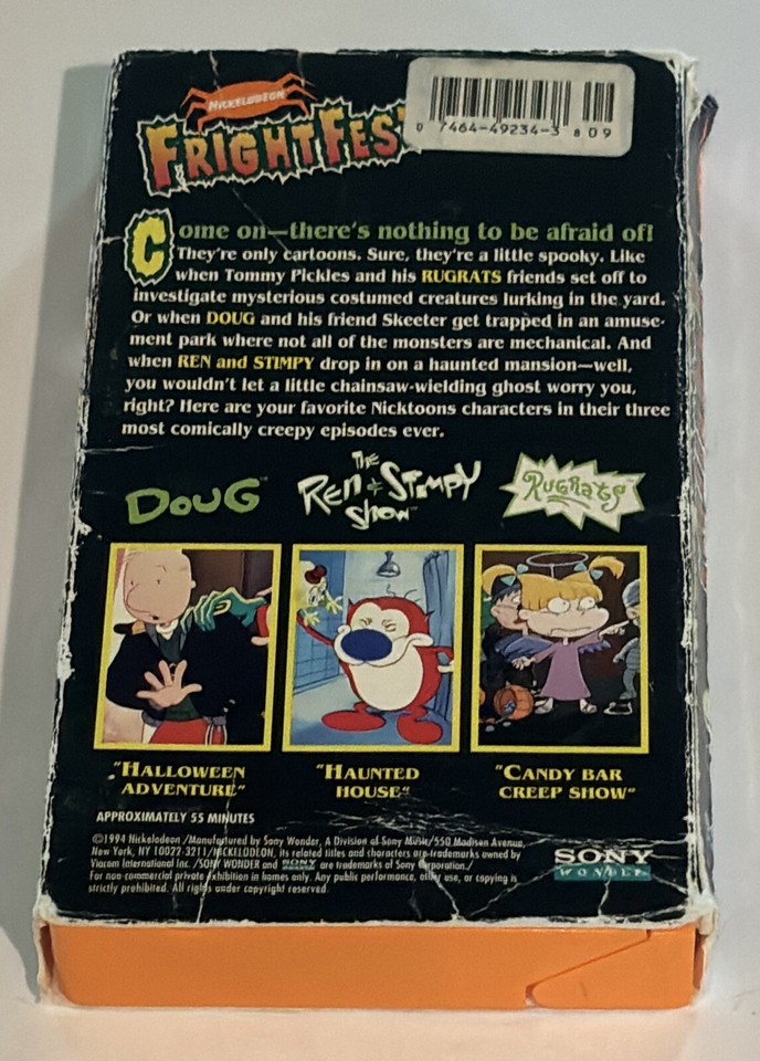 Vintage Frightfest Nickelodeon 1994 VCR/VHS Tape Tested; Ren Stimpy ...