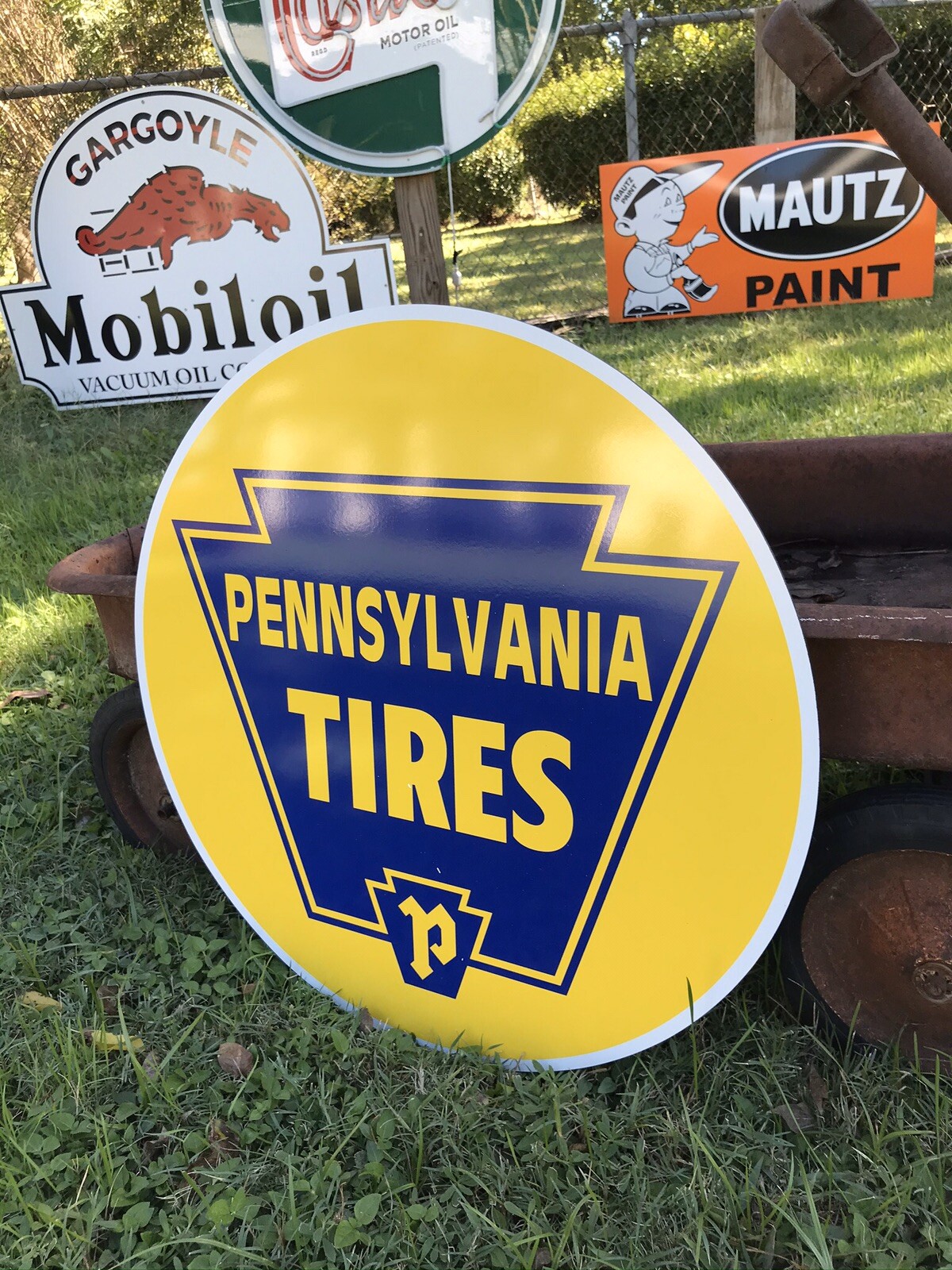 Antique Vintage Old Style Pennsylvania Tires Sign | eBay