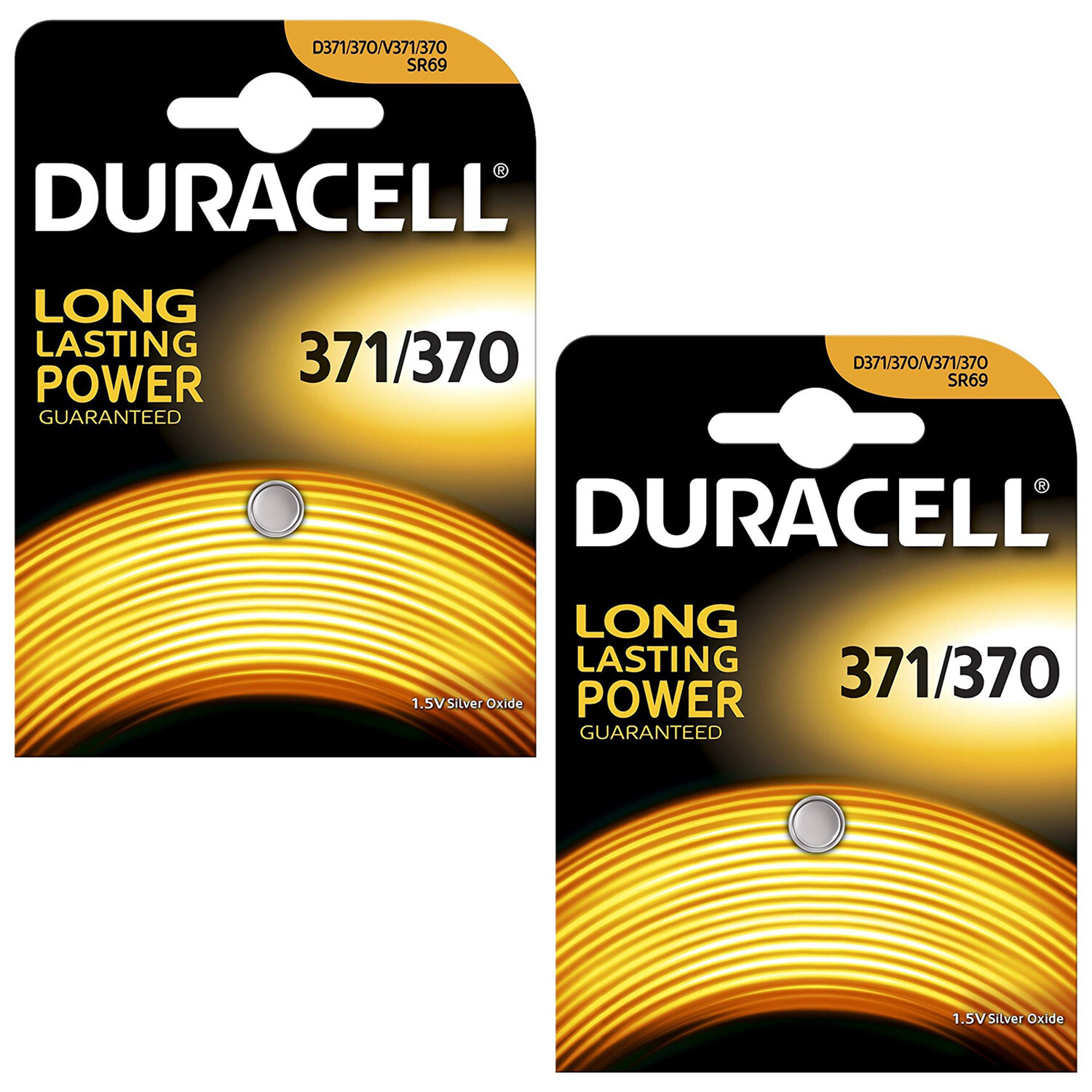 2 x Duracell 371 / 370 1.5V Silver Oxide Watch Battery D371/370 V371 ...