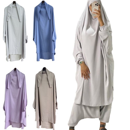 Muslim Women Overhead Khimar Prayer Dress Pant Robe Abaya Kaftan ...