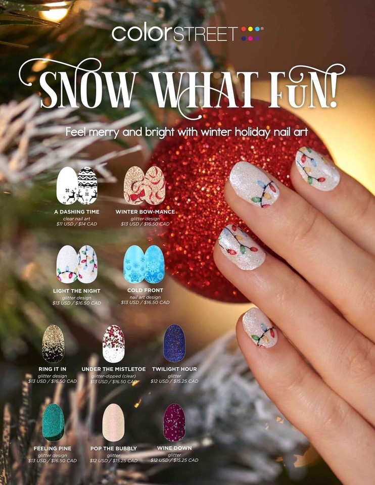 ☃️🎄HOLIDAYS Color Street Christmas 100% Nail Polish Strip Glitter ...