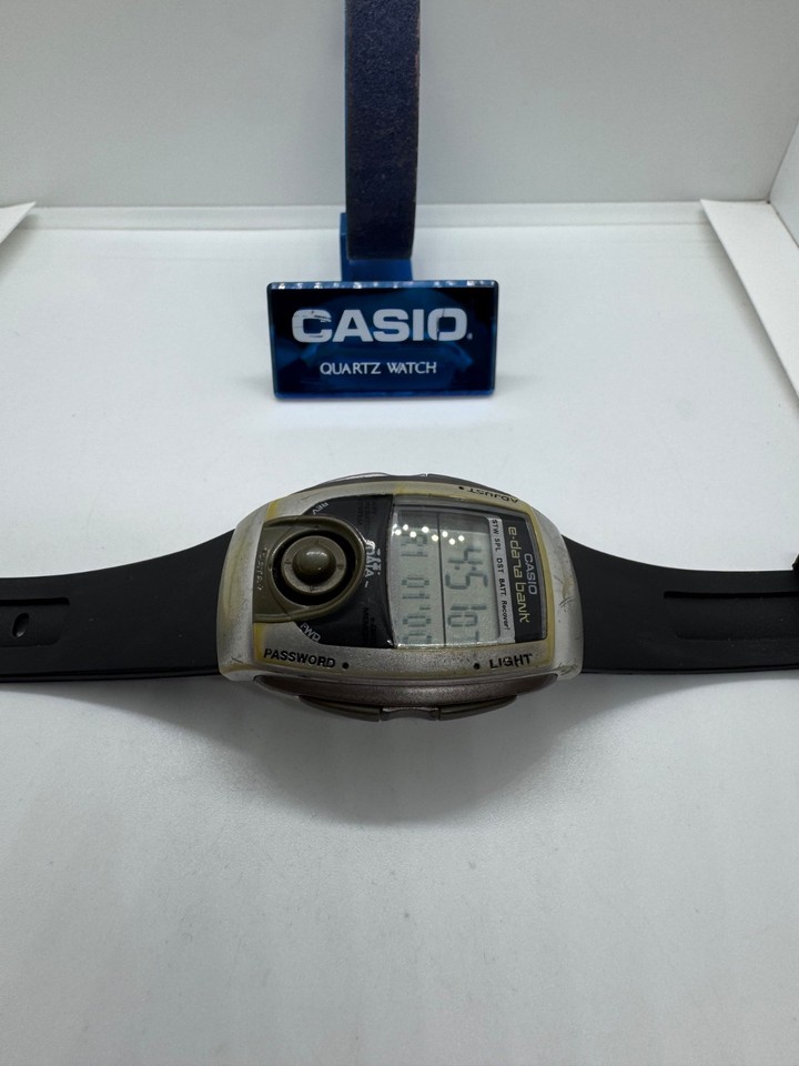 Vintage Casio EDB-201 Mod 2419 Wrist Watch Japan E-Data Bank World Time ...