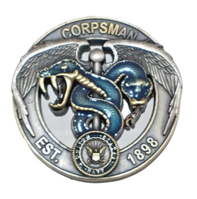 US Navy Corpsman Blue Green Flip CHALLENGE COIN - USMC Devil Dog ...