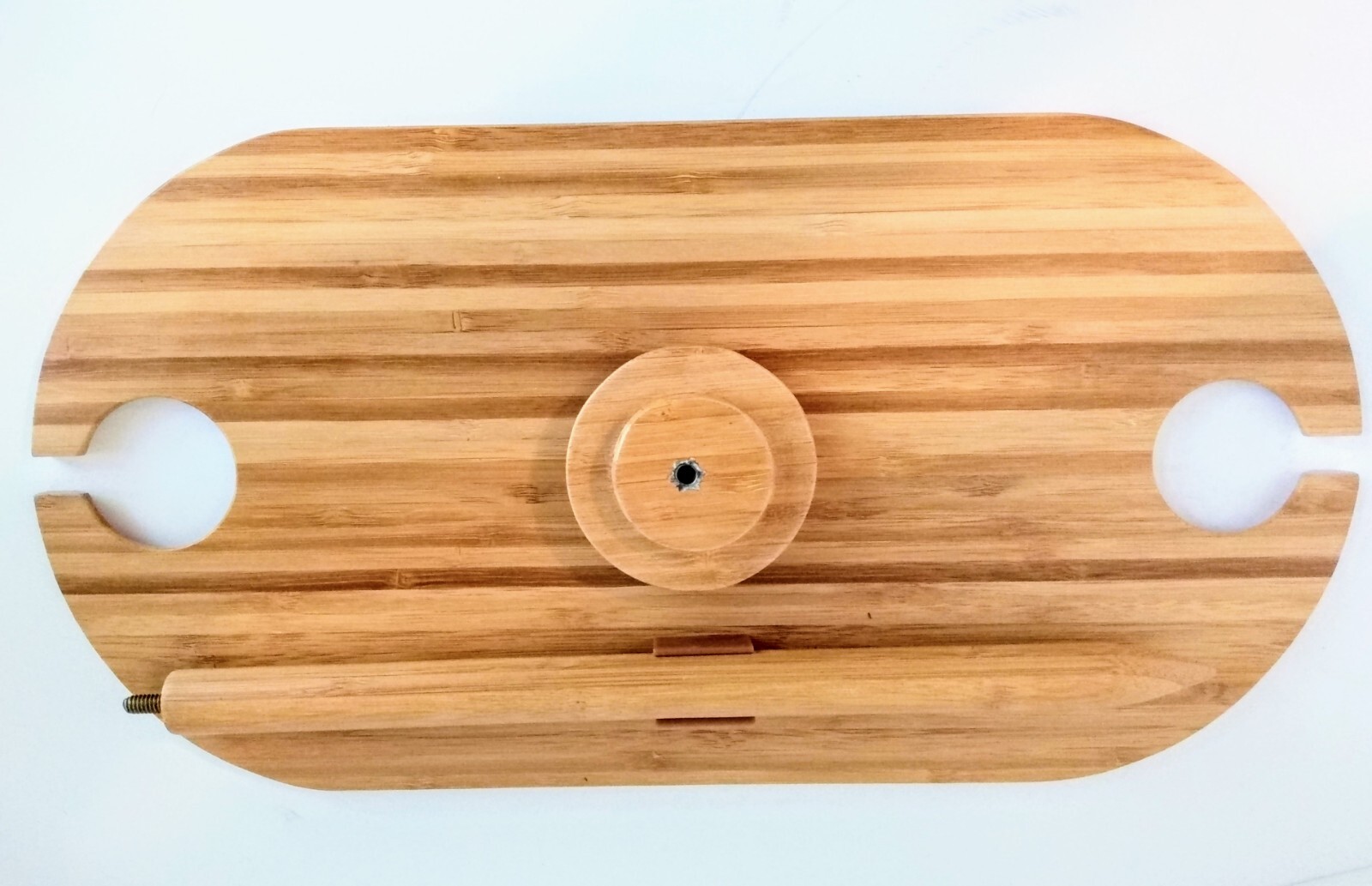 Tovolo Picnic Portable Wine Table Stake Bamboo Outdoor Cheese Platter ...