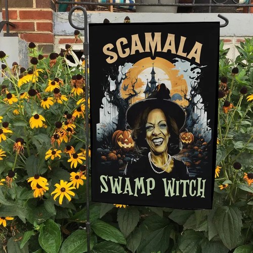 Scamala Kamala Swamp Witch Halloween 2024 Flag, Harris & Walz Garden ...