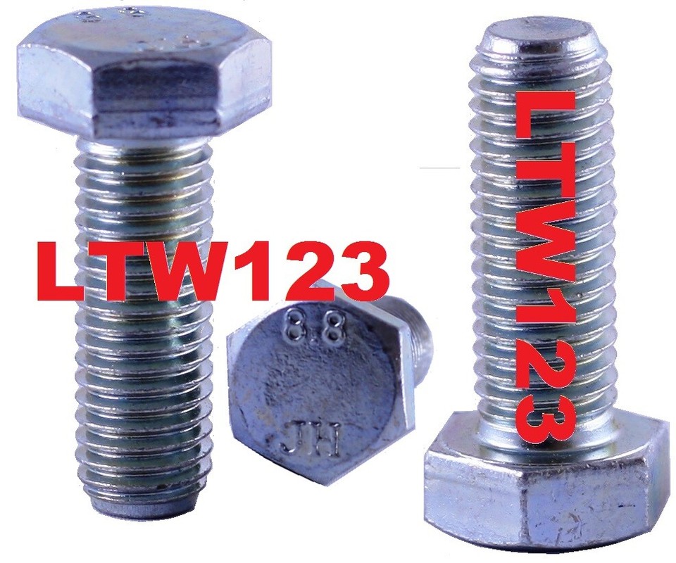 (5 Pieces) M5-0.8x50mm Full Thread Coarse Class 8.8 Hex Cap Screw Bolt ...