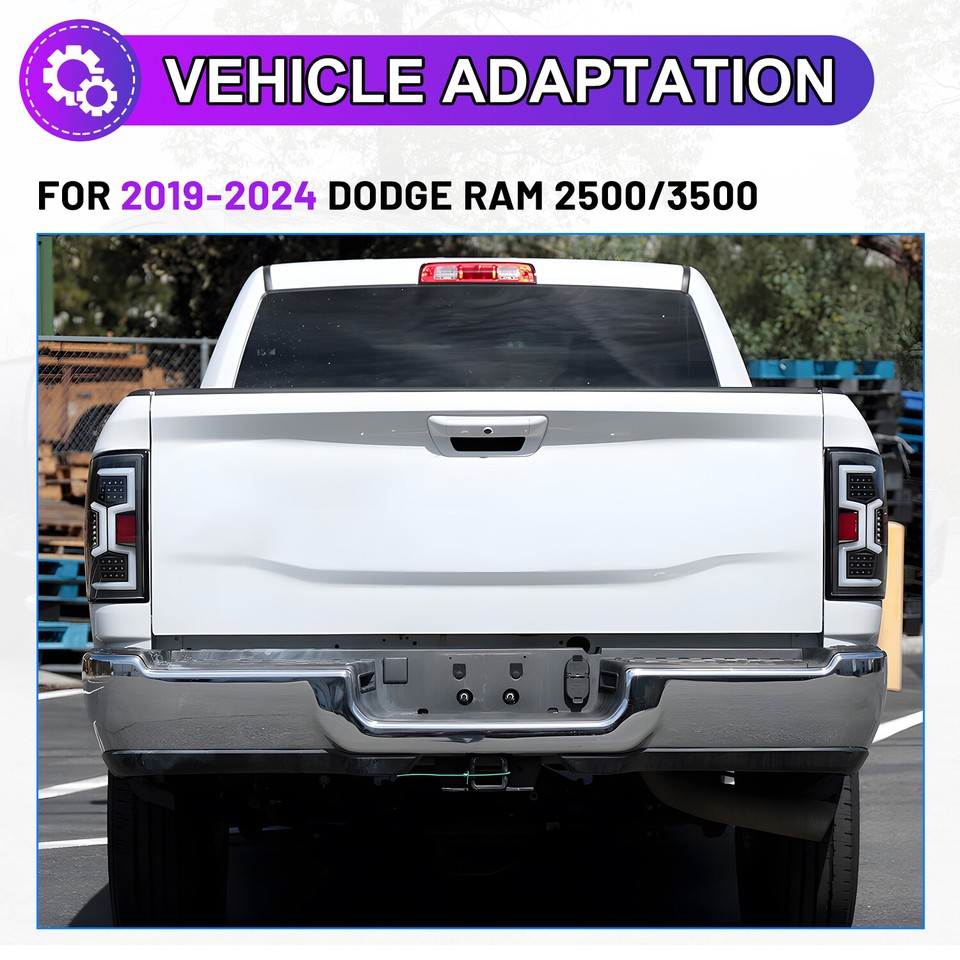 For 2019 2020 2021 2022 2023 2024 Dodge Ram 2500 Steel Rear Bumper w/2 ...