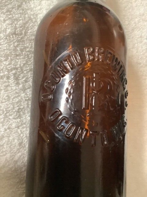 Wisconsin Bottle Oconto Brewing Co Beer Blob Top Amber 9" Vintage ...