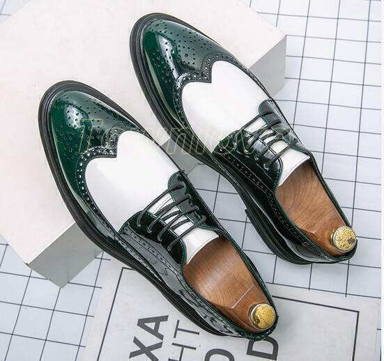 Mens Dress Brogues Derby Wing Tip Formal Business Lace Up Wedding ...