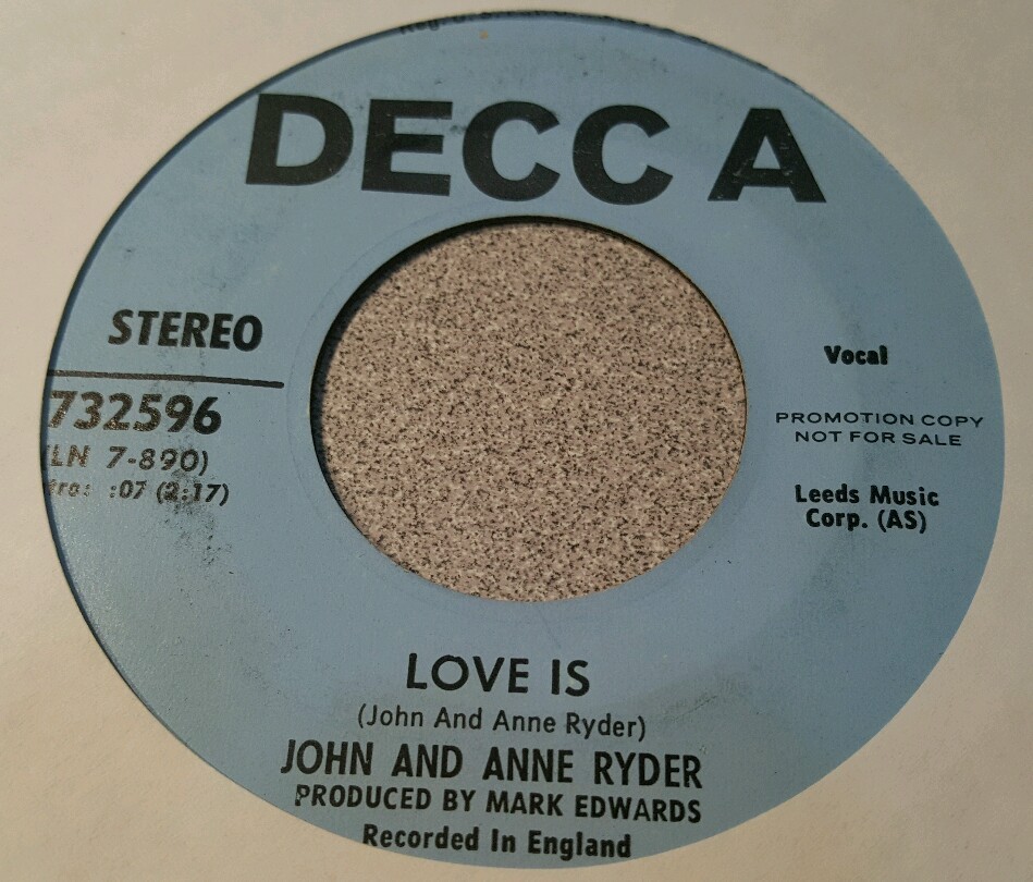 John & Anne Ryder ~ A Sign For Love / Love Is ~ Promo ~ (VG+) | eBay