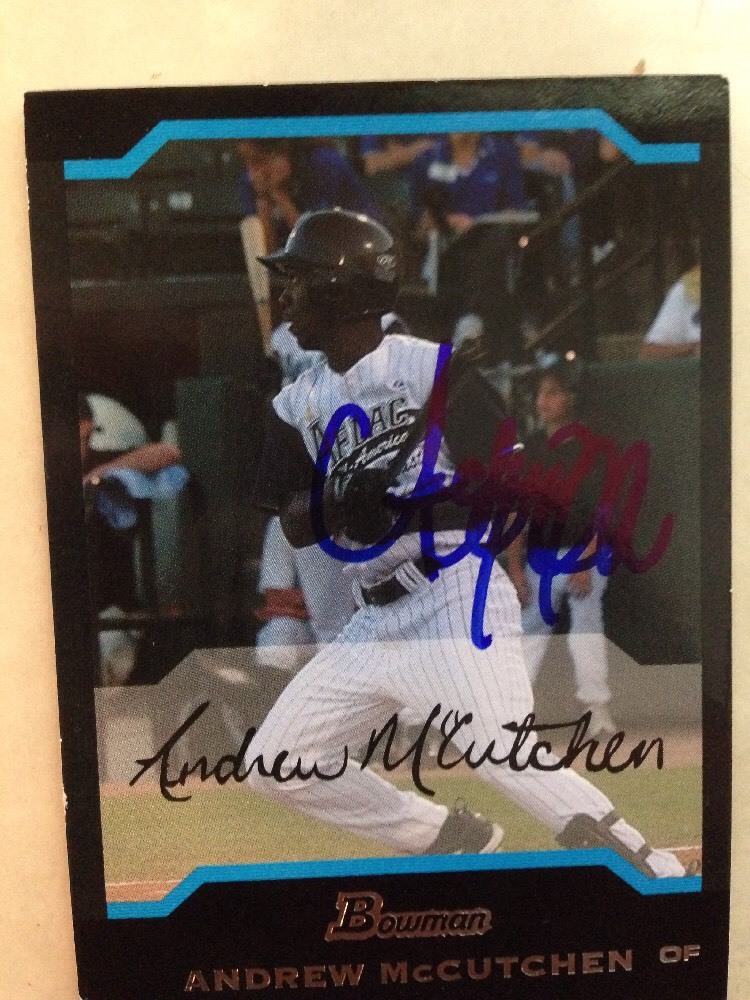 ANDREW McCUTCHEN Signed Autographed 2005 BOWMAN Baseball Card SINGLE ...