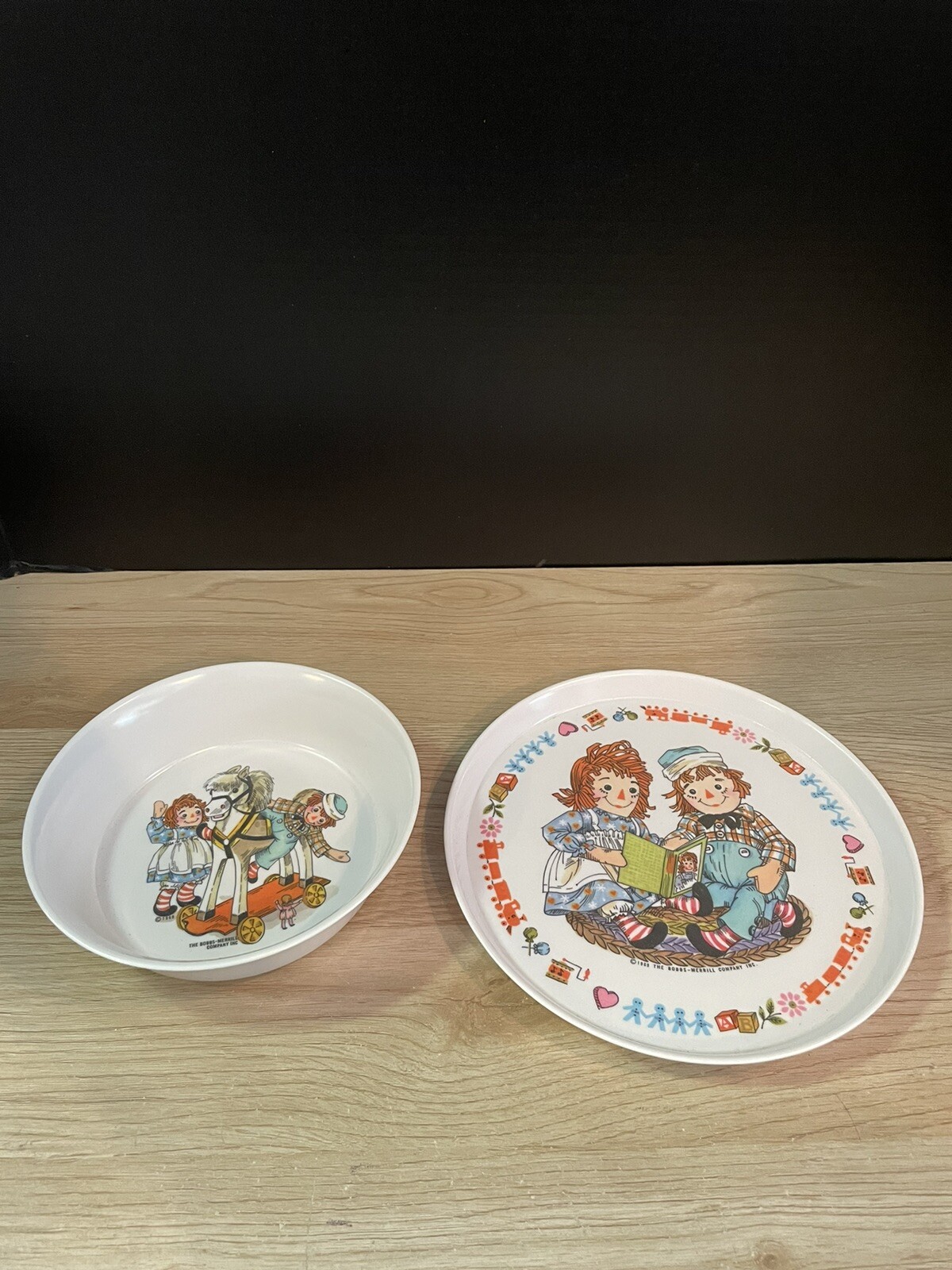 Vintage Raggedy Ann & Andy Plate 3101 and bowl 3243 Oneida Deluxe 1969 ...