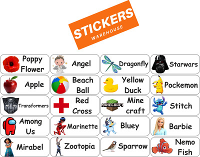 Personalised Custom Stick On Name Stickers School Nursery Care Home ...