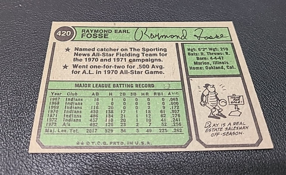 1974 Topps - #420 Ray Fosse | eBay