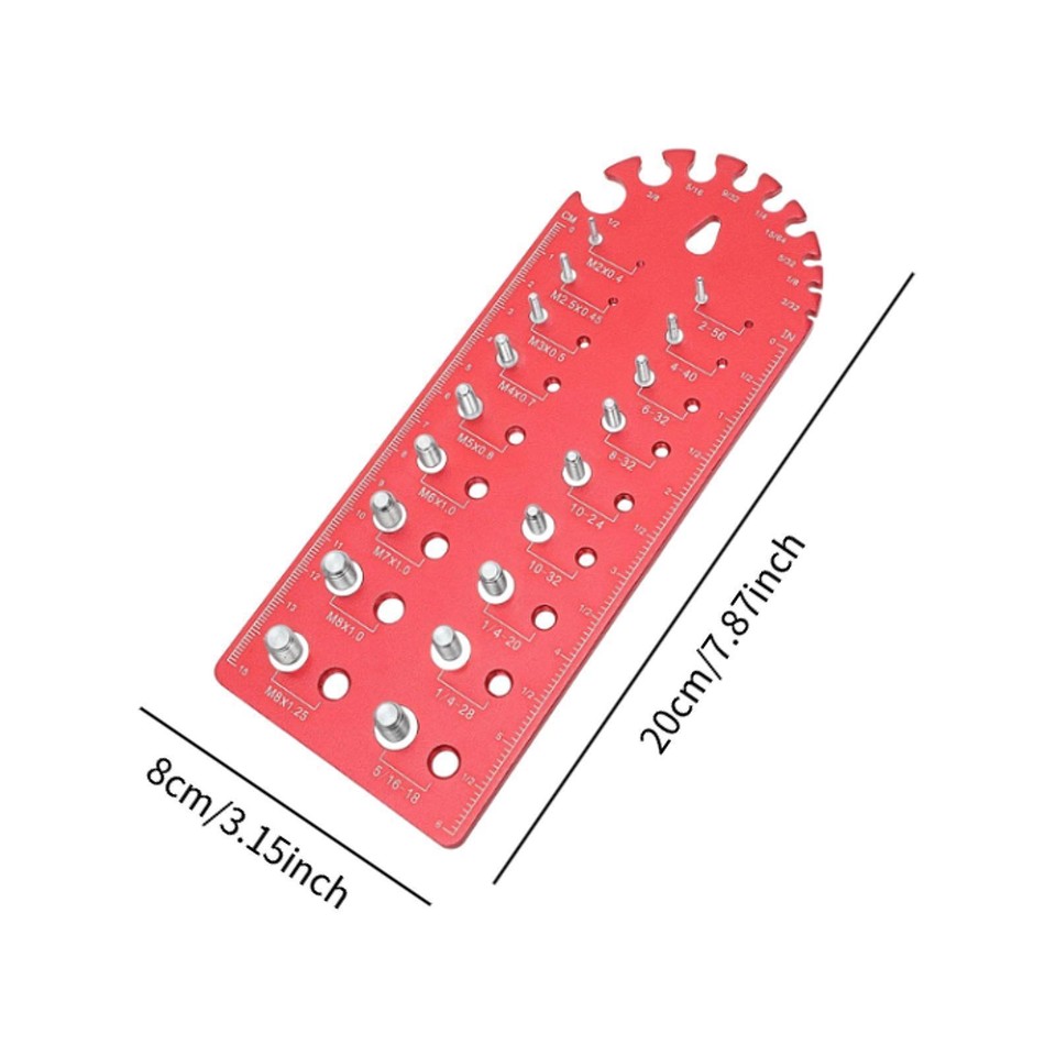 Nut and Bolt Thread Checker Board Screw Size Chart Screw Identifier ...
