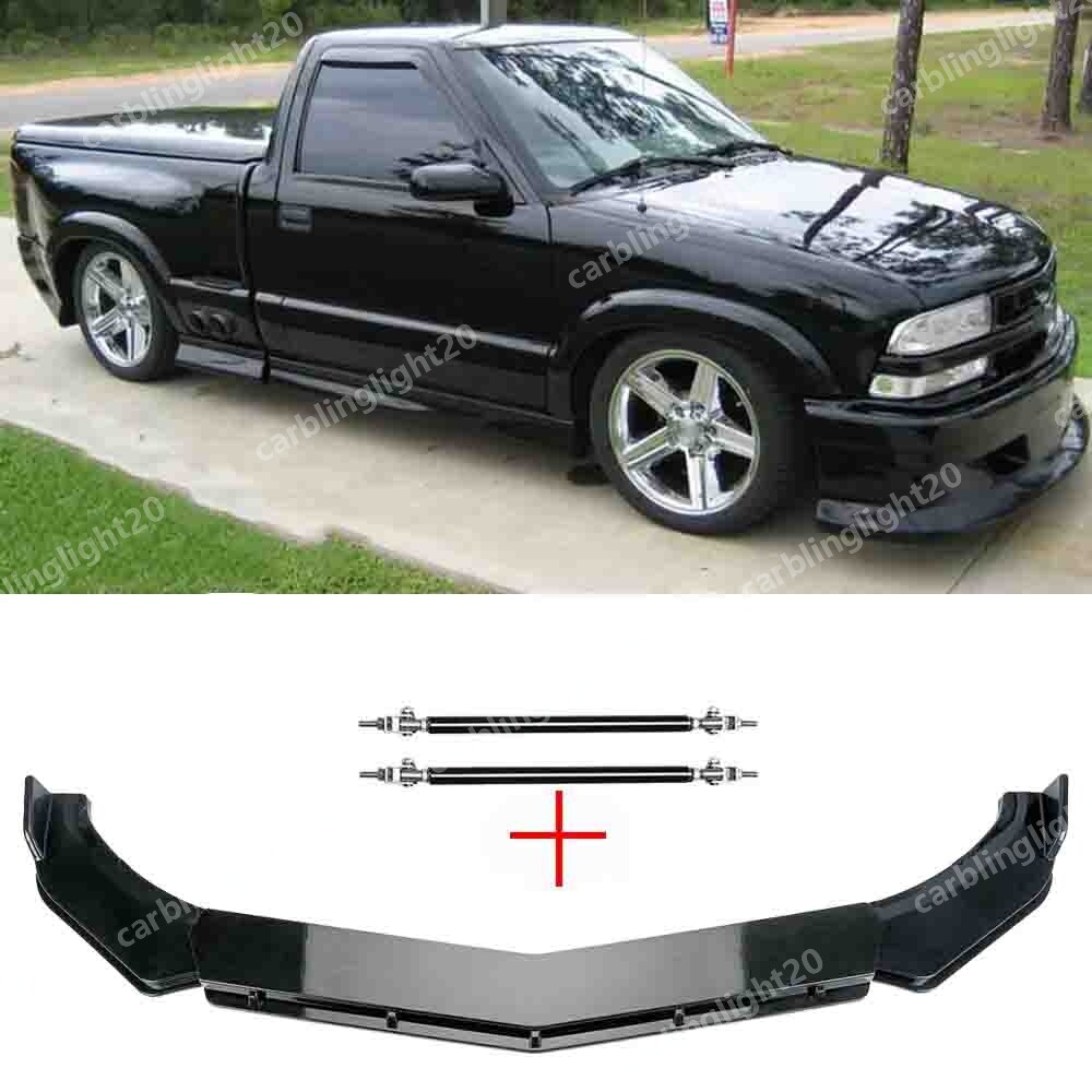 For Chevy S10 Xtreme Front Bumper Lip Splitter Spoiler Body Kit + Strut ...