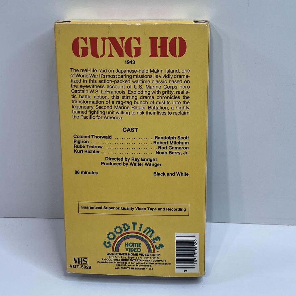 Gung Ho VHS Movie VCR Video Tape Randolph Scott Robert Mitchum | eBay