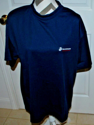 Mens XLARGE USMC MARINES T-Shirt EGA Crest Marine Logo Chest NAVY BLUE ...