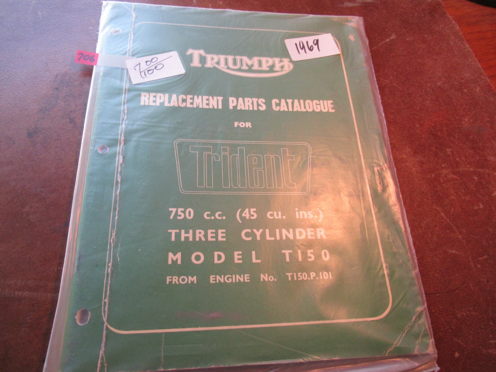 Triumph 1969 Trident T50 NOS Spares Parts List Catalog Service Manual ...