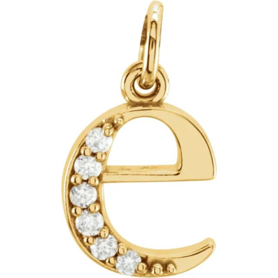 14K Yellow Gold Lowercase Initial e Pendant | eBay