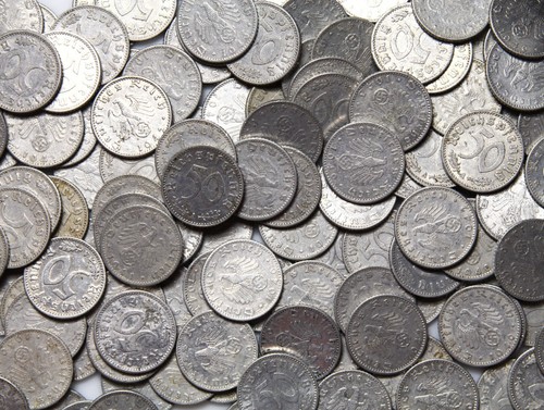 Nazi German Third Reich - 50 Coins 50 Reichspfennig 1935-1944 Aluminium ...