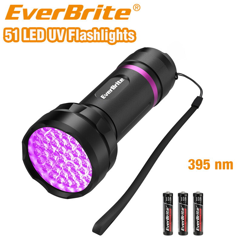 EverBrite Blacklight Flashlight LED UV Flashlight 395nm Ultraviolet ...