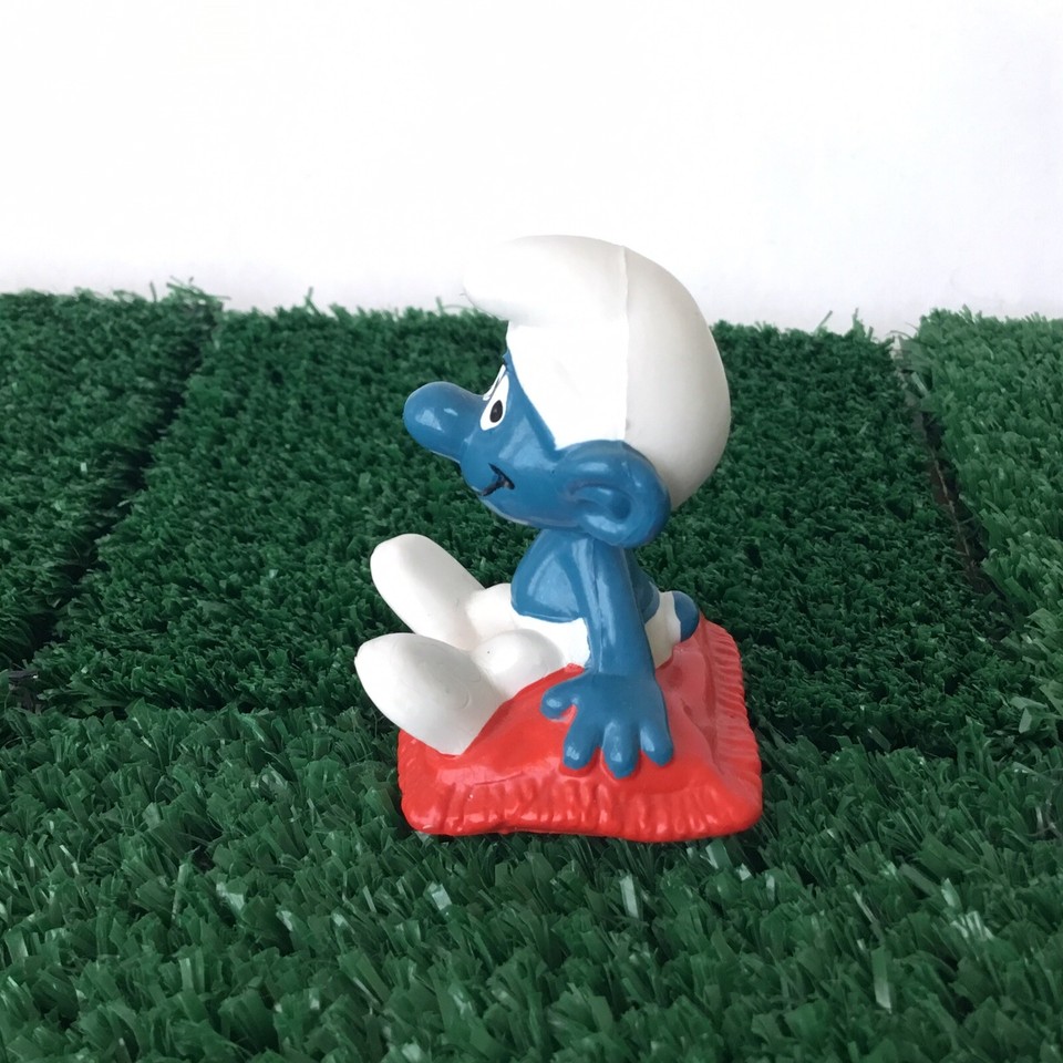 Smurfs Cushion Smurf Pillow 20085 Rare Vintage 1975 Toy Figure Schleich ...