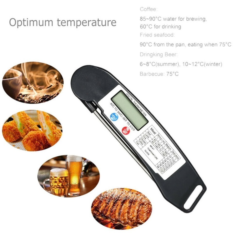 With Battery Food Thermometer Bread Thermometer Coffee Digital Kitchen ...